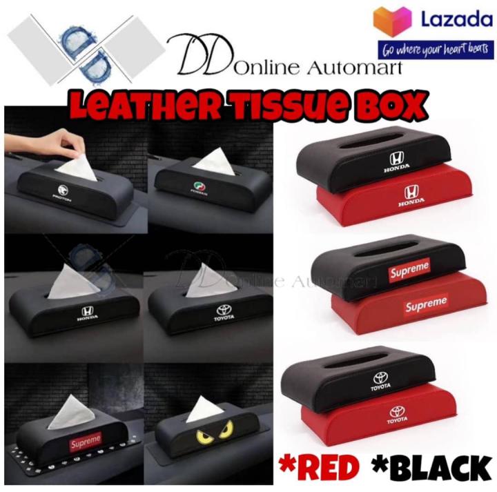 (Ready Stock)Leather Car Tissue Box Holder Proton Perodua Honda Toyota ...
