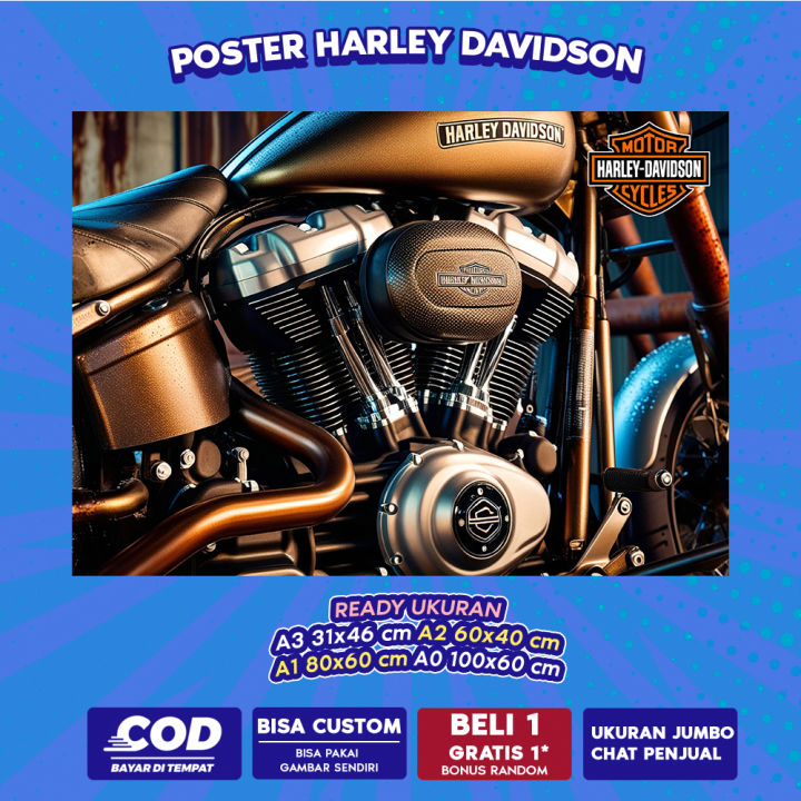 Poster Motor Harley Davidson Sport Moge Motor Gede Custom Tersedia ...