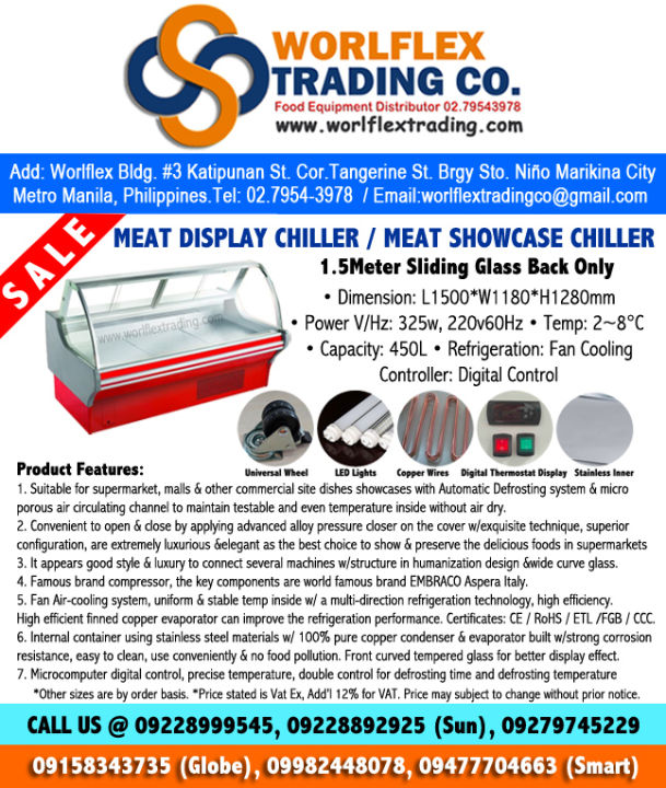 1.5meter MEAT CHILLER DISPLAY / MEAT DELI CHILLER / Meat Showcase ...