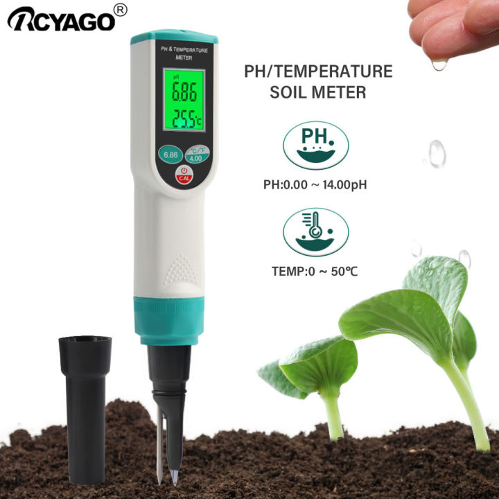 RCYAGO HD Digital Soil PH Meter Tester for Soil PH Soil Temperature ...