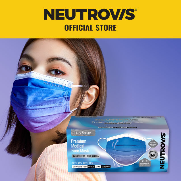 Neutrovis 3-Ply Airy Secure Premium Medical Face Mask 50s - Blue Aurora ...