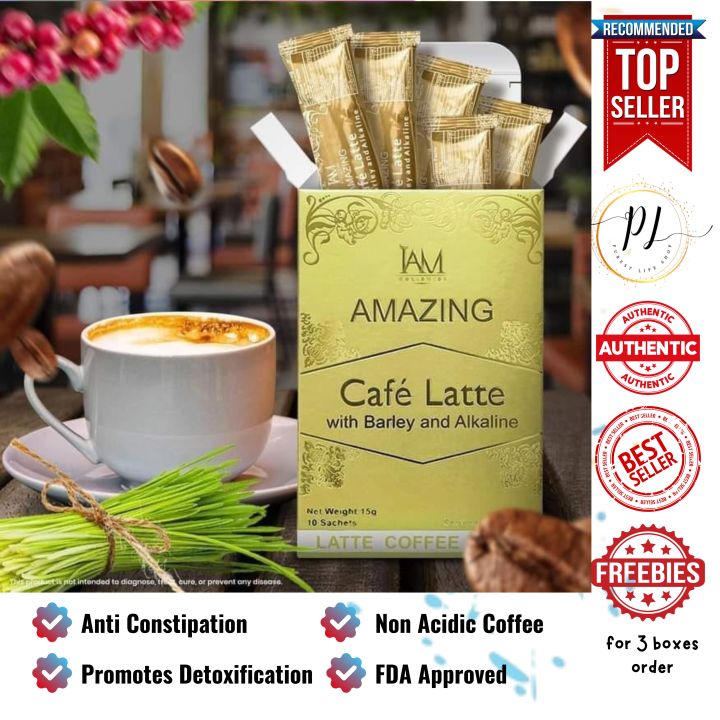 Original IAM Amazing Caffe Latte with Barley and Alkaline ( 10 Sachets ...