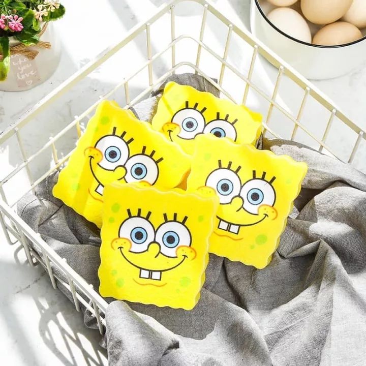Cartoon Dishwashing Sponge Cleaning Kitchen Wipe Cute Rag | Lazada PH
