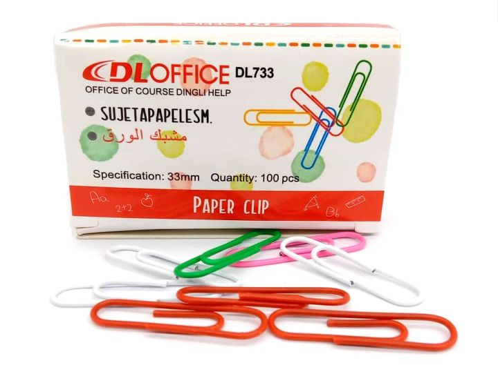 (Lt Stationery)Dingli DL Office Paper Clips Color Coated Paperclip ...