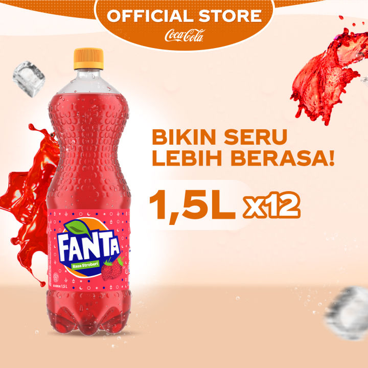 Fanta Strawberry - Minuman Soda Rasa Stroberi - Botol 1.5L - x12 Pcs | Lazada Indonesia