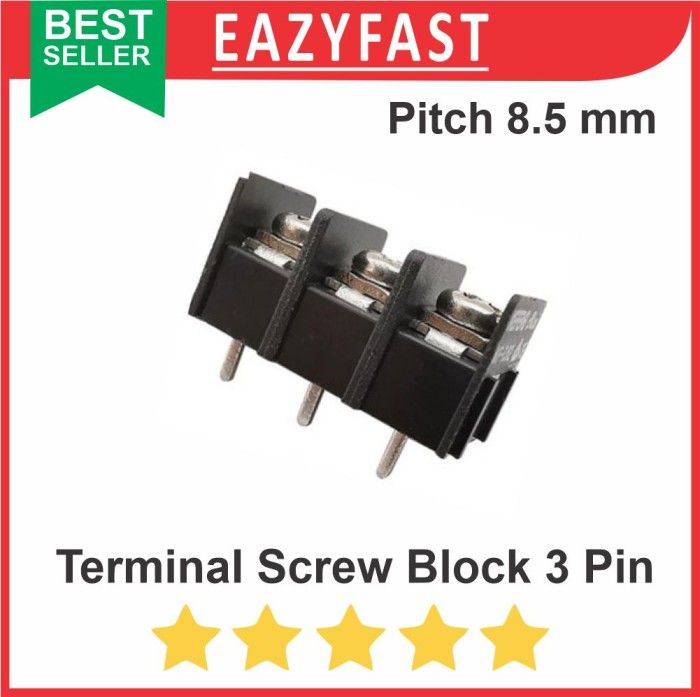 Terminal Screw Block 8.5mm 3 Pin Kaki 3P Pitch 8.5 mm PCB Skrup Kabel ...