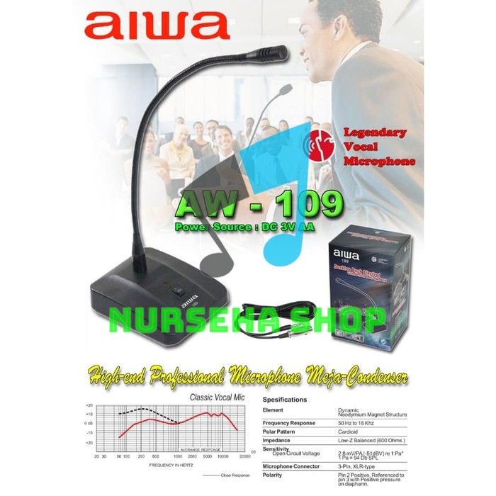 AIWA WA 109 MIC MEJA KABEL MICROPHONE CONFERENCE | Lazada Indonesia