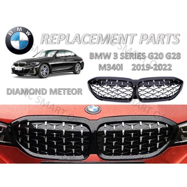 BMW 3 series G20 G28 M340i 330i Diamond Kidney Grilles Meteor Grill ...