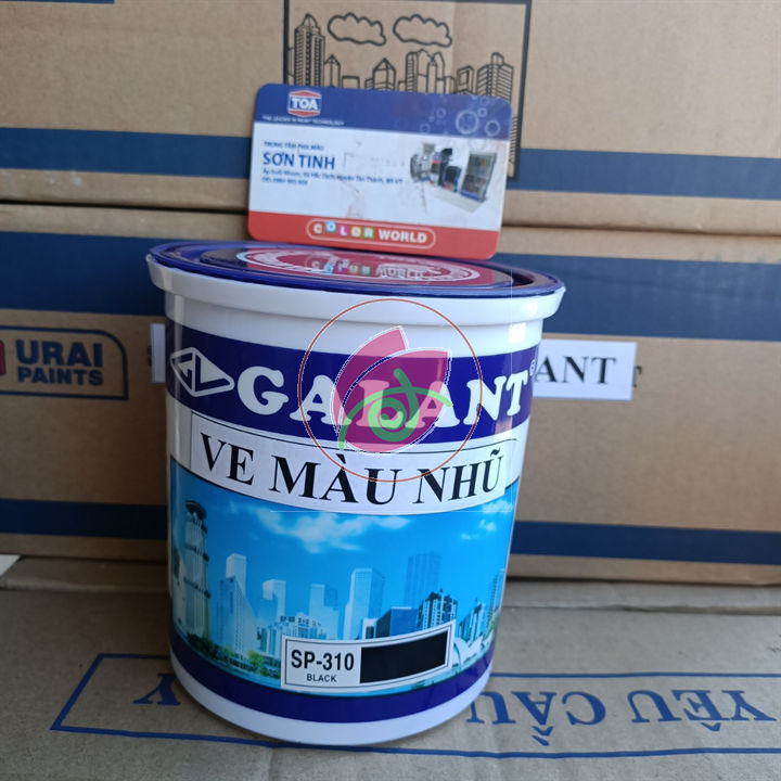 [Sơn chậu] Ve màu đen Galant 1kg, sơn nước tường phào chỉ bê tông thạch ...
