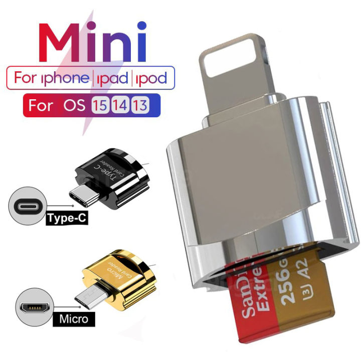 For Phone Micro Type C SD TF Card Reader OTG Adapter External OTG ...
