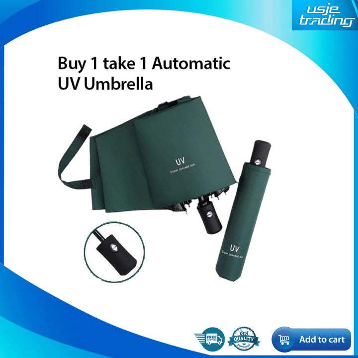BUY 1 TAKE 1 Umbrella Automatic Sunny Umbrella Anti-ultraviolet Folding ...