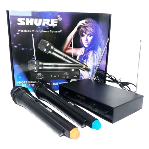 SHURE MICROPHONE DOUBLE WIRELESS SHURE SH-699 PROFESIONAL WIRELESS ...