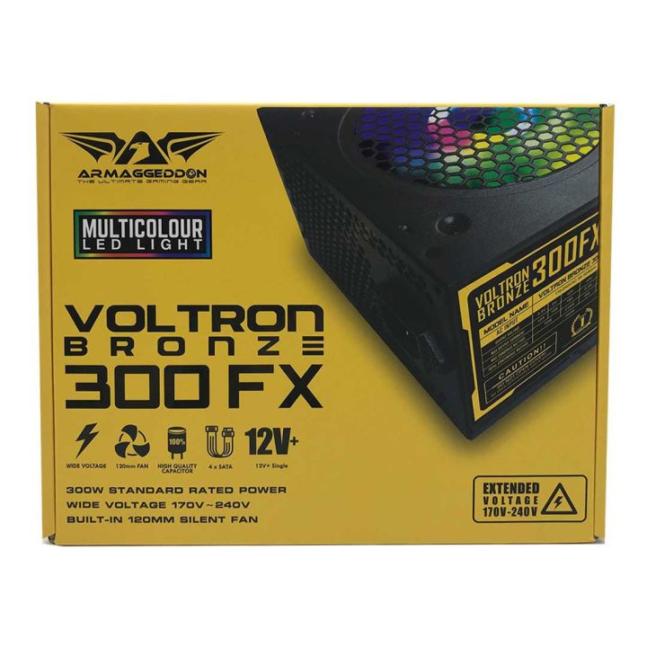 Armaggeddon Voltron Bronze 300FX Gaming Power Supply with 120mm RGB Color Led Fan PSU | Lazada PH