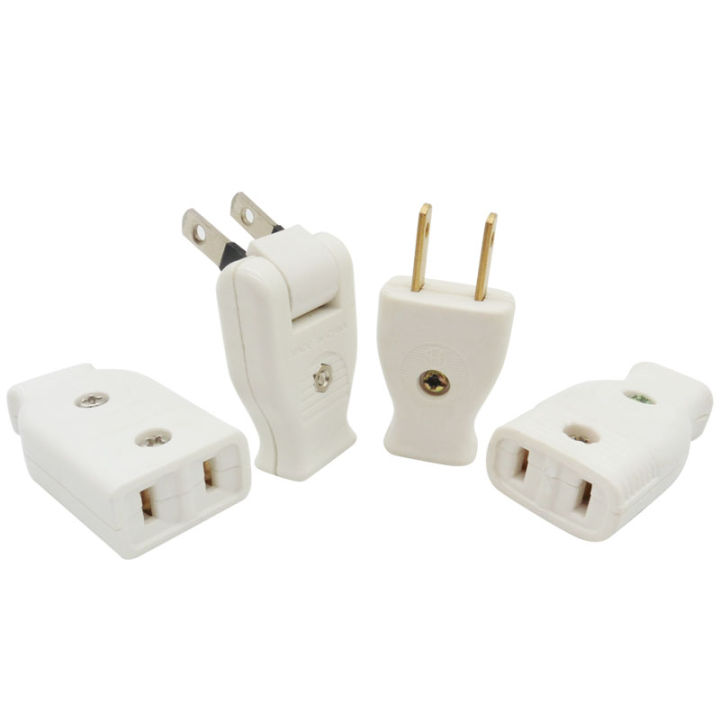 2Pin Flat plug Butt Electrical Plug Socket Power Connector Cable Cord ...