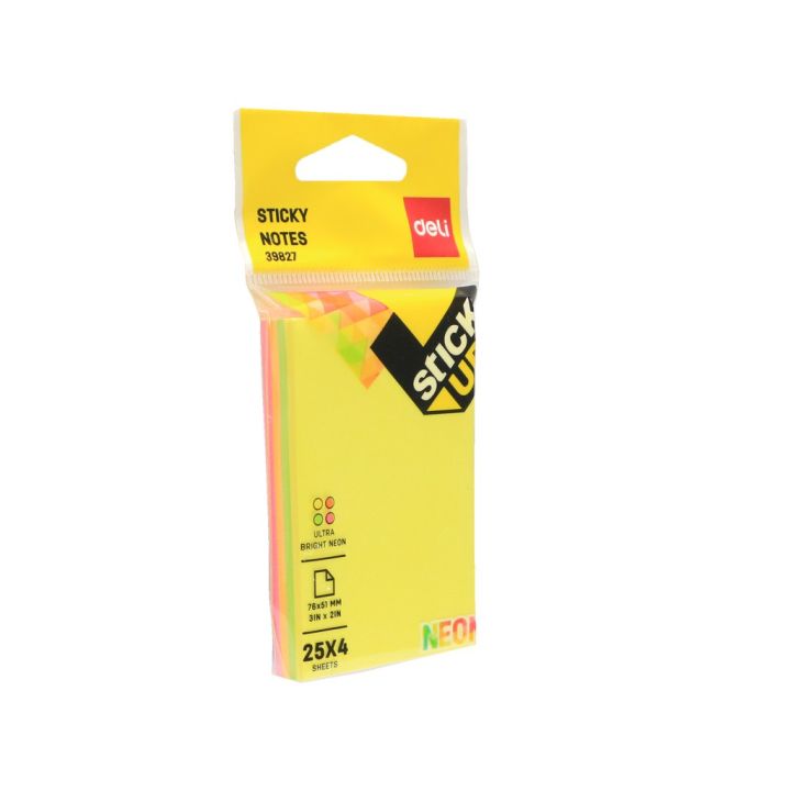 Deli Sticky Notes กระดาษโน๊ตกาว 4สี 76mm x 51mm | Lazada.co.th