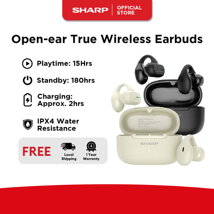 SHARP HP-TW45 True Wireless Earbuds with Bluetooth 5.0, IPX4 Water ...