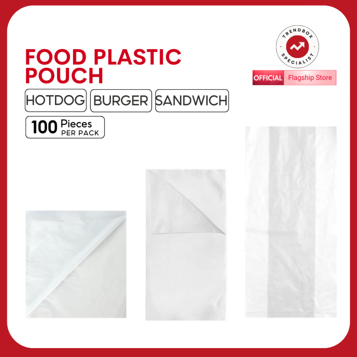 Trendbox Plastic Burger Pouch Hotdog Pouch Sandwich Pouch 100pcs ...