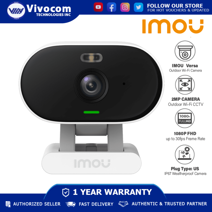 IMOU Versa 2MP, Outdoor Wi-Fi CCTV, 2.8mm Fixed Lens, Night Vision ...