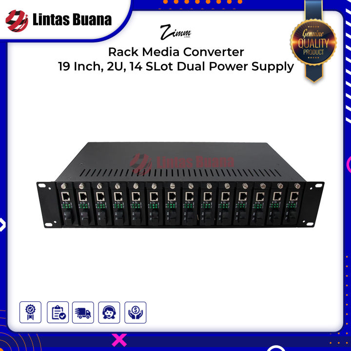 Zimmlink Rack Media Converter 19 Inch 2U 14SLot Dual Power Supply ...
