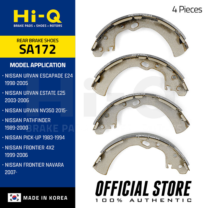 Hi-Q Rear Brake Shoes for Nissan Urvan Escapade E24 1998-2005, Estate E25, Urvan NV350 ...