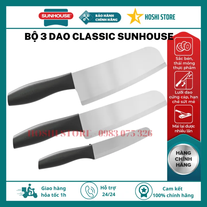 Dao thép không rỉ, dao thái bản to Classic Sunhouse KS-KN175CS, dao làm ...