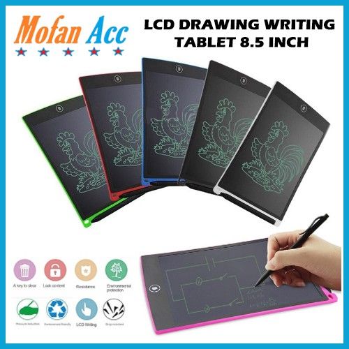 LCD Drawing Writing Tablet 8.5 Inch Mainan Papan Tulis Hapus Board ...