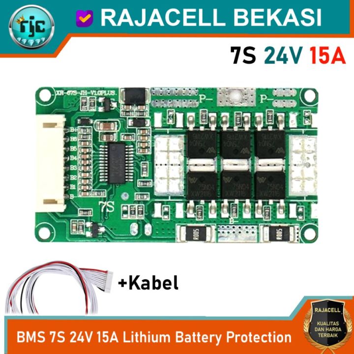 BMS 7S 24V 15A E-Bike Lithium Battery Protection Part Sepeda Listrik ...