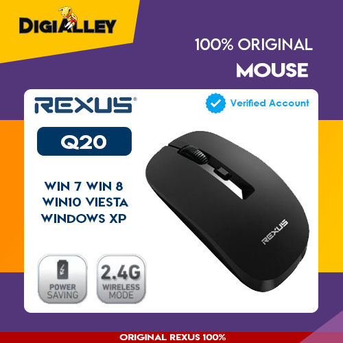 Rexus Q20 Mouse Silent Click Suitable Office Q20 Nano Receiver Win 7 8 ...