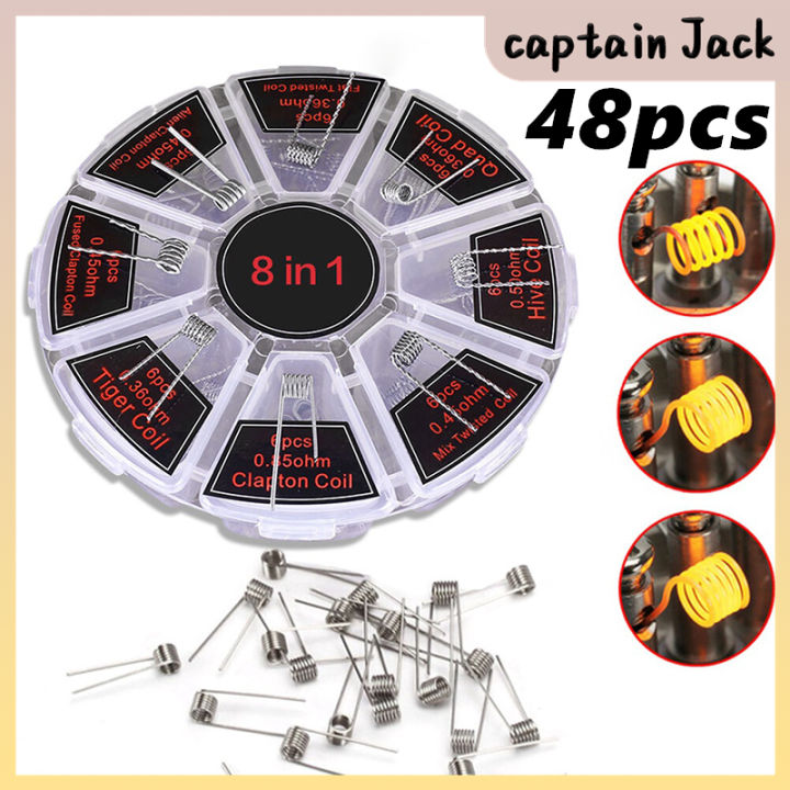 48pc Pre Coil Kit Iron-Chromium-Aluminum Heating Wire 8 In 1 Resistance ...