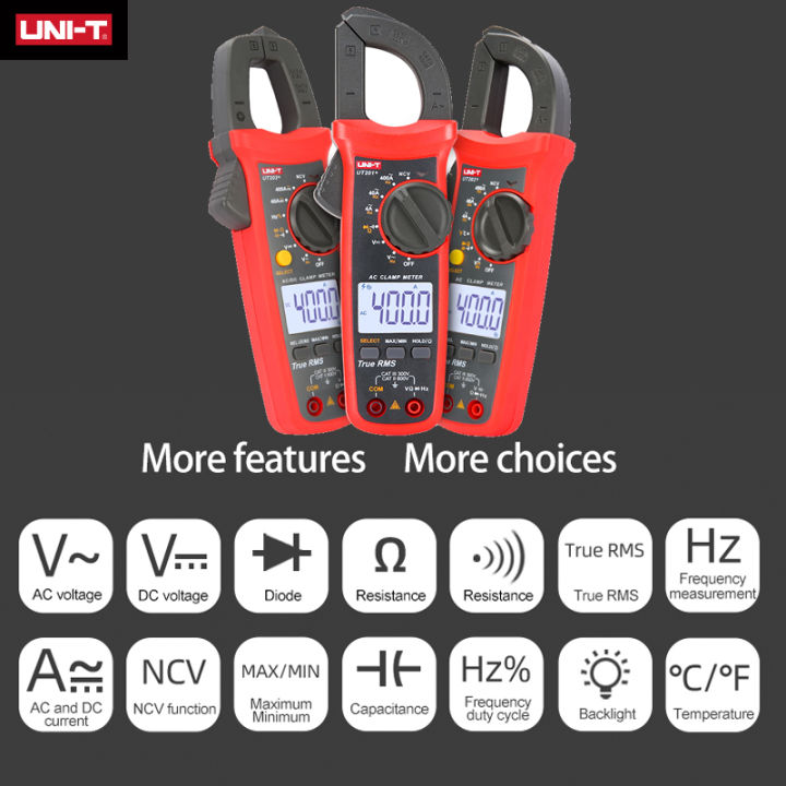 UNI-T UT204 Plus UT203 Digital Clamp Meter 400-600A AC/DC Current ...