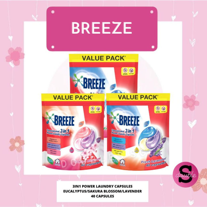 Breeze 3 in 1 Power Laundry Capsules 40's refill pack | Lazada Singapore