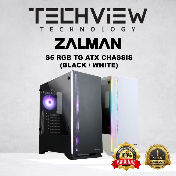 ZALMAN S5 RGB TG ATX CASING (BLACK / WHITE) | Lazada