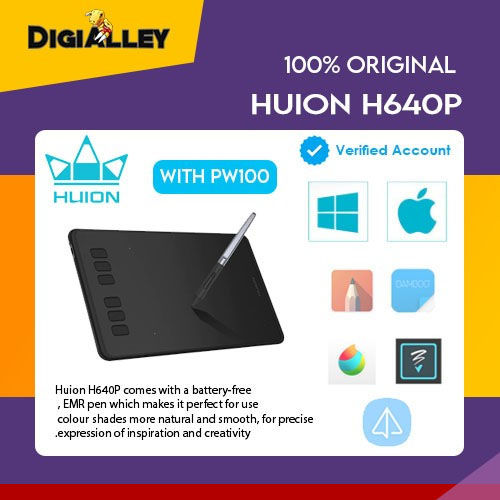 Huion Inspiroy H640P Graphic Drawing Digital Pen Tablet H640P Design ...