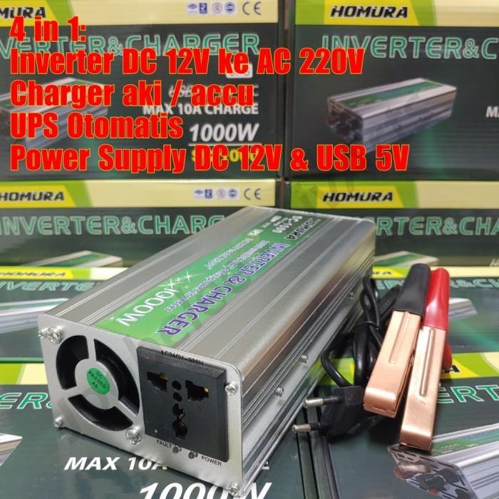INVERTER 1000W PLUS CHARGER 10A UPS OTOMATIS DC TO AC POWER SUPPLY 12V ...