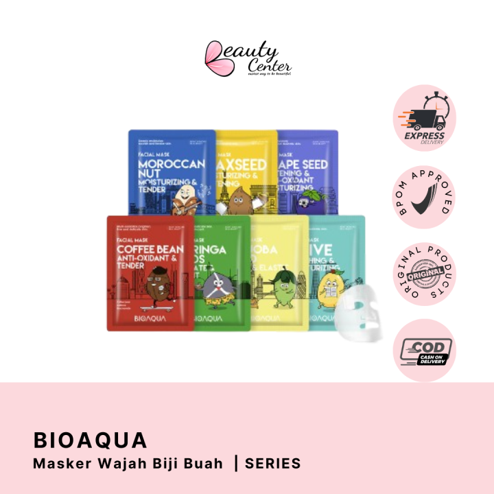 BIOAQUA Sheet Mask Masker Wajah Biji Buah Face Mask 25ml | Lazada Indonesia