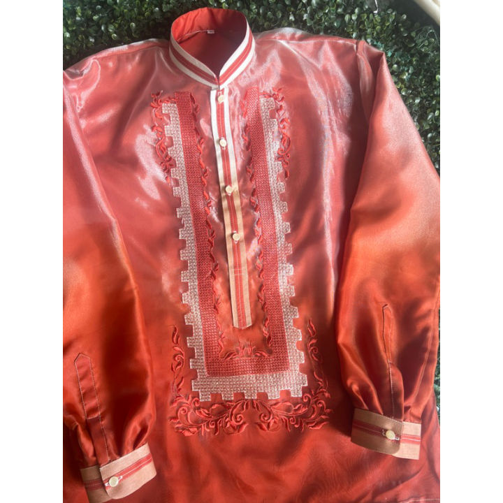 Rust Orange Barong Tagalog | Lazada PH