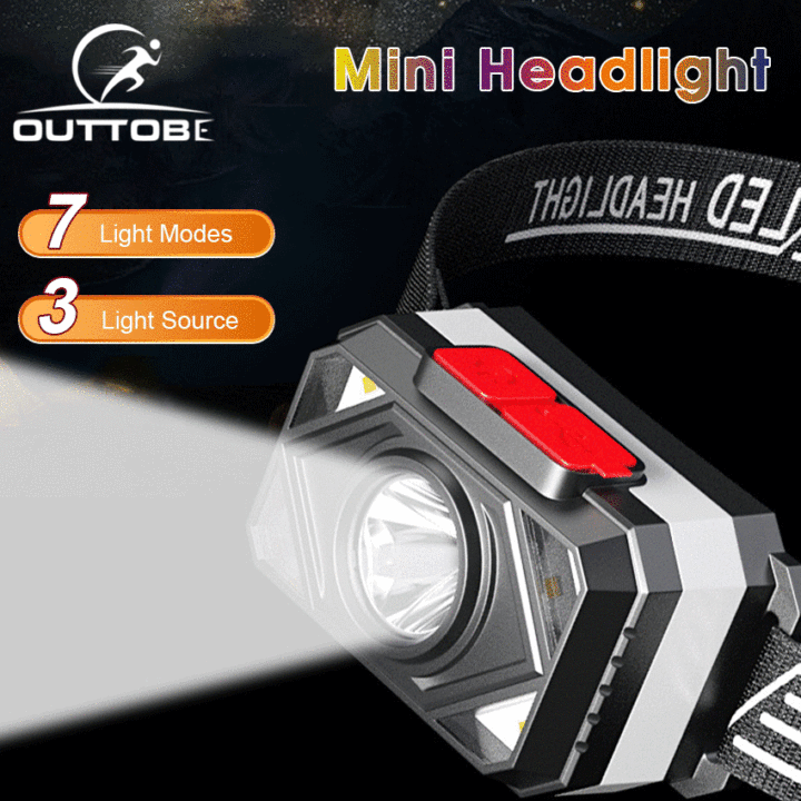 Outtobe Headlamps Multifunctional Outdoor Headlight USB Rechargeable ...