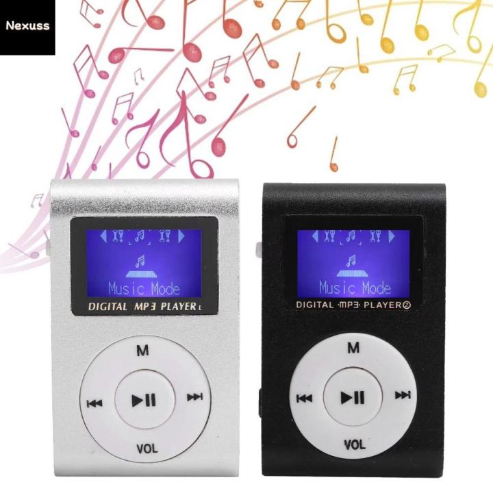 NEXUS พร้อมหน้าจอ LCD เครื่องเล่น MP3 ขนาดพกพา คลิปโลหะ เสียงไม่สูญเสีย ...