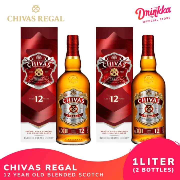 Chivas Regal 12 Year Old 1L 2 Bottles Blended Scotch Whisky | Drinkka | Lazada PH