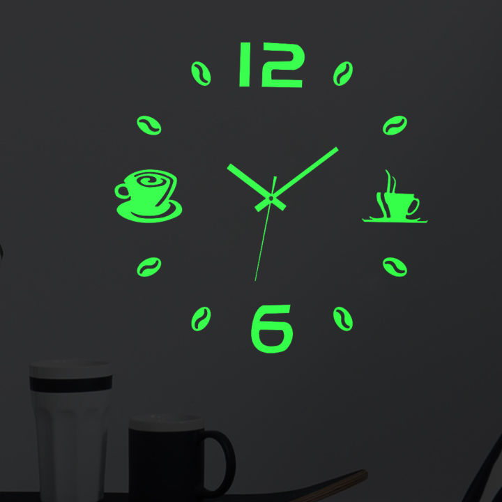 1Set 3D Surface Wall Frameless Mute Clock Self-adhesive Numbers Clock ...