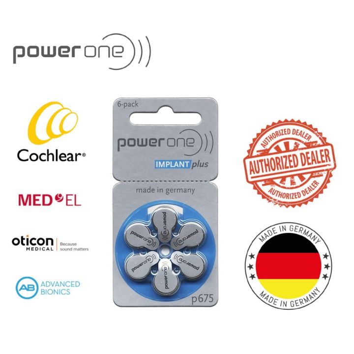 PowerOne Implant Plus P675 Battery for Cochlear Implant Hearing Aid ...