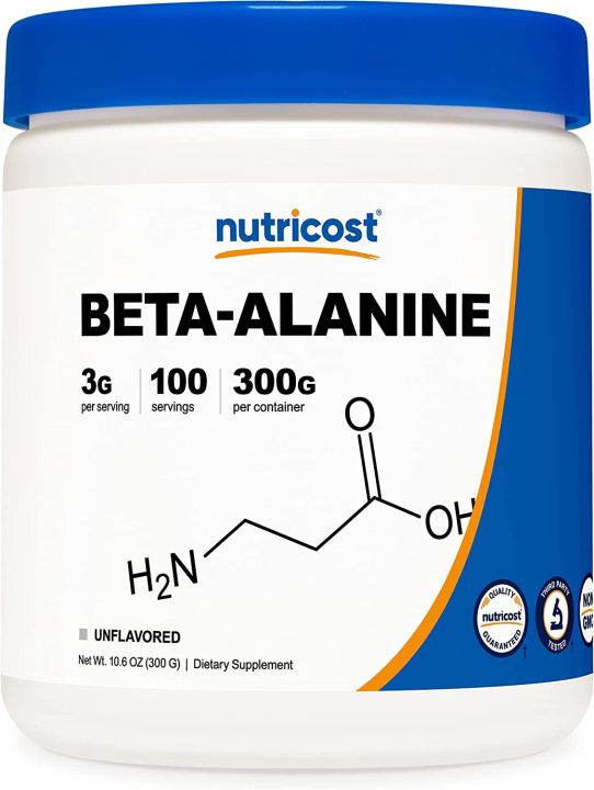 Nutricost Beta Alanine Powder Unflavored, 10.6 oz. / 300g PACKAGING MAY ...
