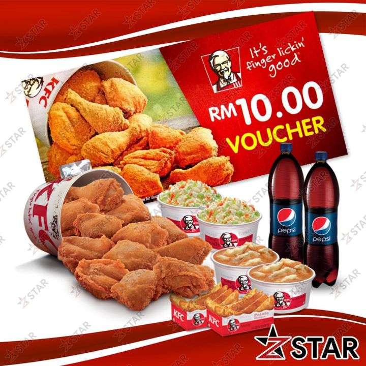 [NEW] 🍗 KFC Voucher RM10 RM20 (Expiry 30th April 2023) It's finger lickin' good 👍👍 | Lazada