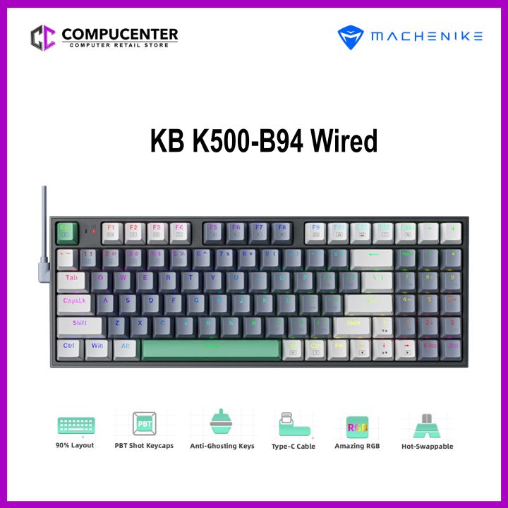 Machenike Keyboard KB K500-B94 Wired Mechanical Keyboard | Lazada PH