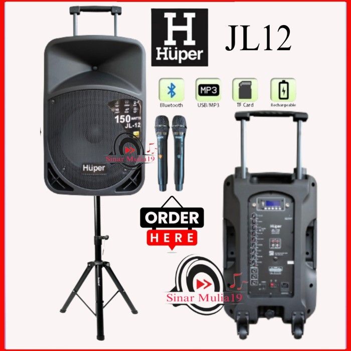 Speaker Portable HUPER JL-12 ORIGINAL 12 inch Bluetooth USB | Lazada ...
