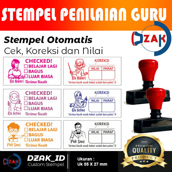 Stempel Nilai Guru / Penilaian / Koreksi / Checked / Reward / Stempel ...