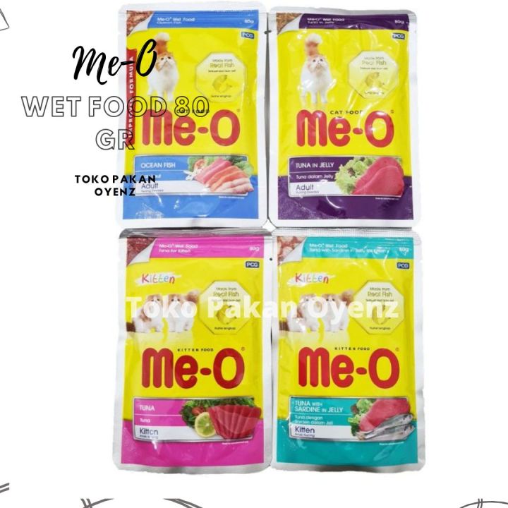 Meo Makanan kucing Basah Cat Food Pouch Wetfood Me-O Sachet 80 Gram ...