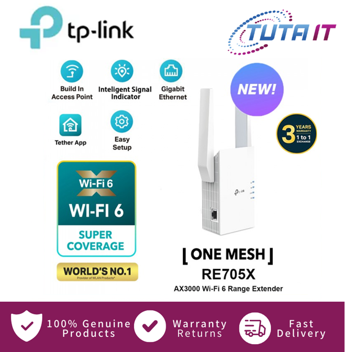 TP-Link RE705X AX3000 GIGABIT DUAL BAND MESH WIFI 6 RANGE EXTENDER | Lazada