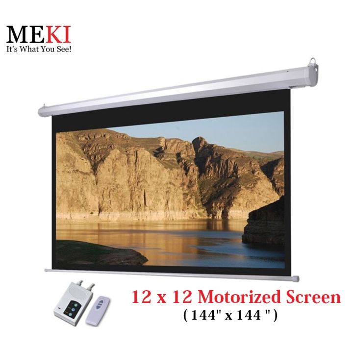 Hotdeal Meki 144" x 144" ( 12 x 12 ) Motorized Wide Projector Screen ...