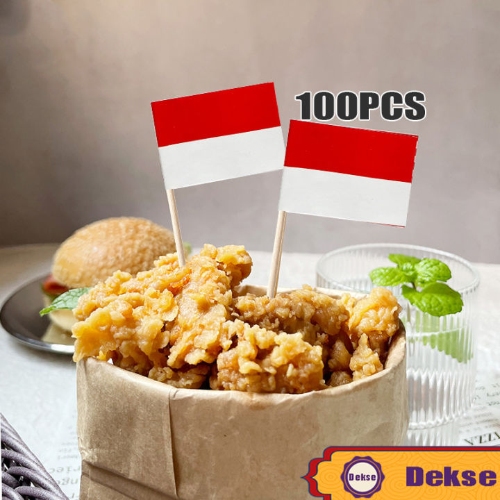 100pcs Tusuk Gigi Bendera Indonesia Bendera Tusuk Burger Bendera Burger ...